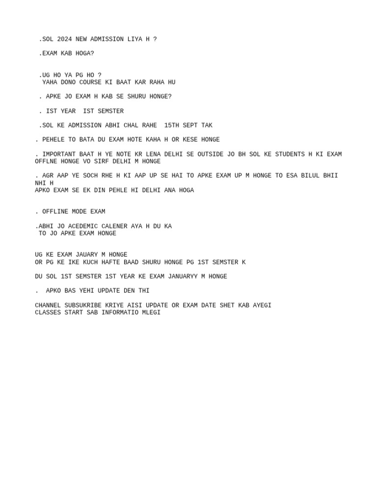 Script Du Sol Exam Update | PDF