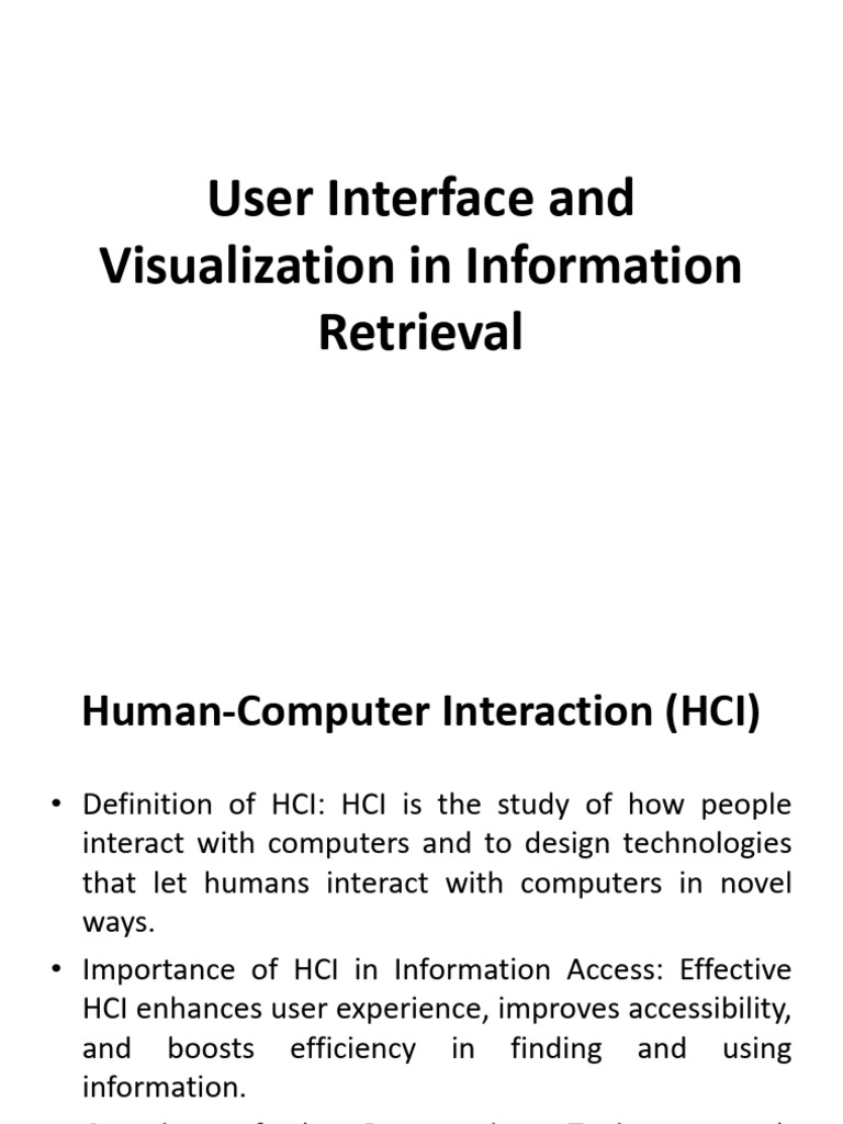 User Interface and Visualization Presentation | PDF