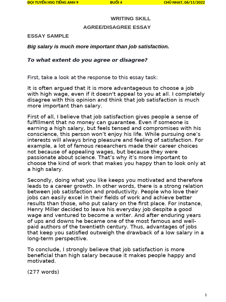 Agree or Disagree Essay | PDF