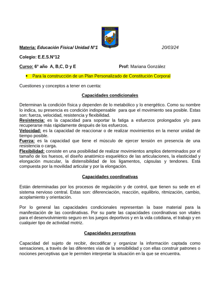 6 °AÑO para La Construcción de Un Plan Personalizado de Constitución ...