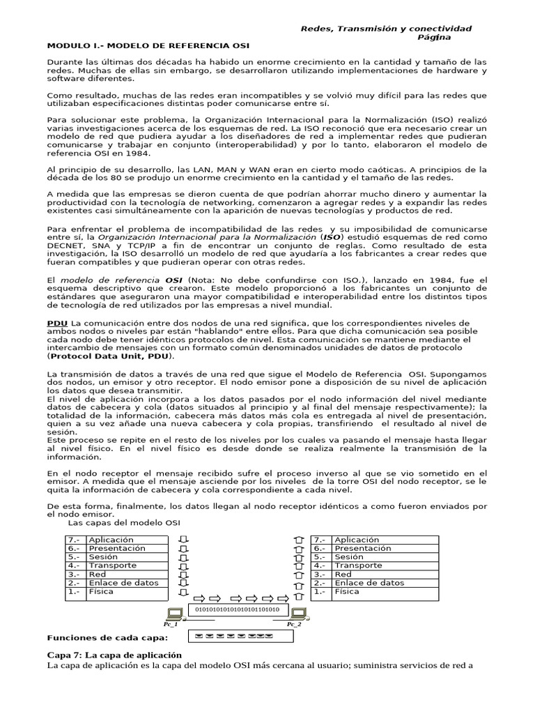 1 Conceptos Básicos de Redes (Comunicaciones y Redes de Datos) Guia 3 | PDF