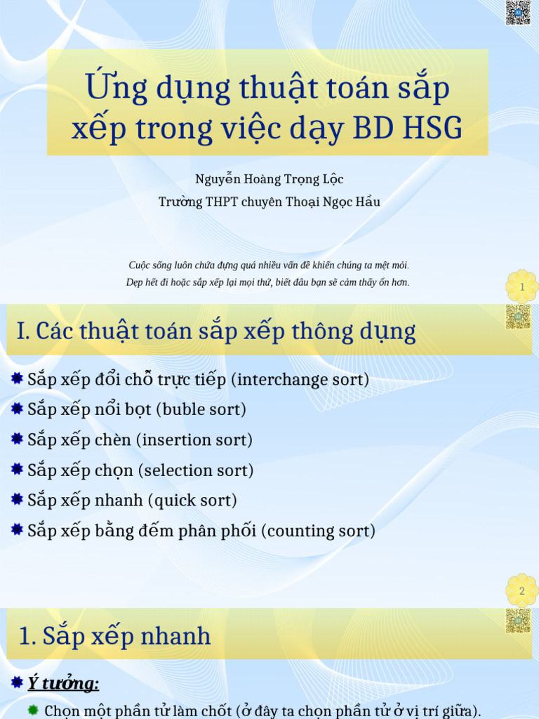 Ung Dung Sap Xep Trong BDHSG | PDF