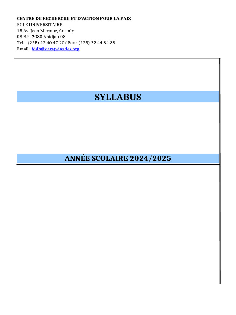 Syllabus - Techniques D'expression Et Méthodes de Travail Universitaire 2024-2025 | PDF