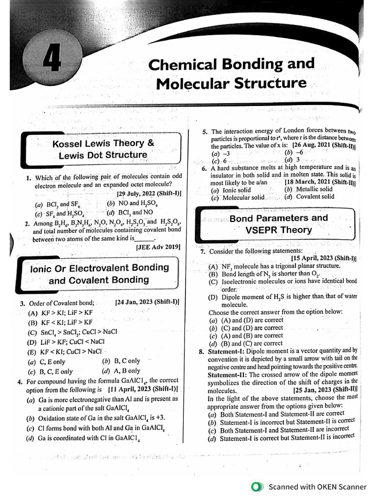 Chemical Bonding & Molecular Structure | PDF
