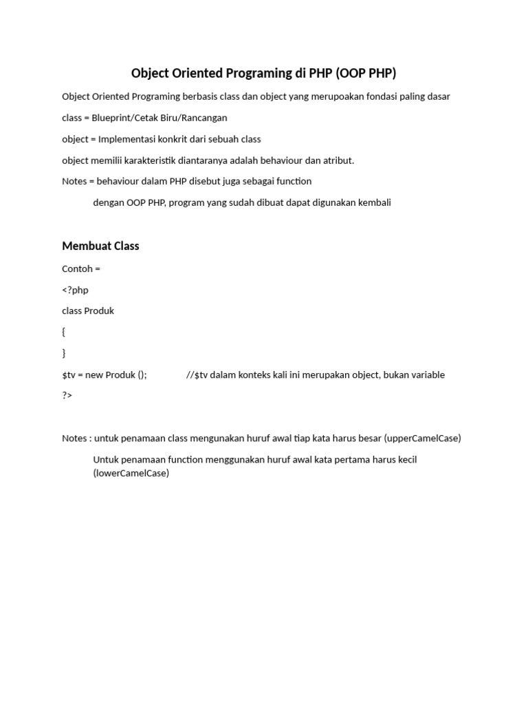 Object Oriented Programing Di PHP | PDF Object Oriented Programing Di PHP | PDF