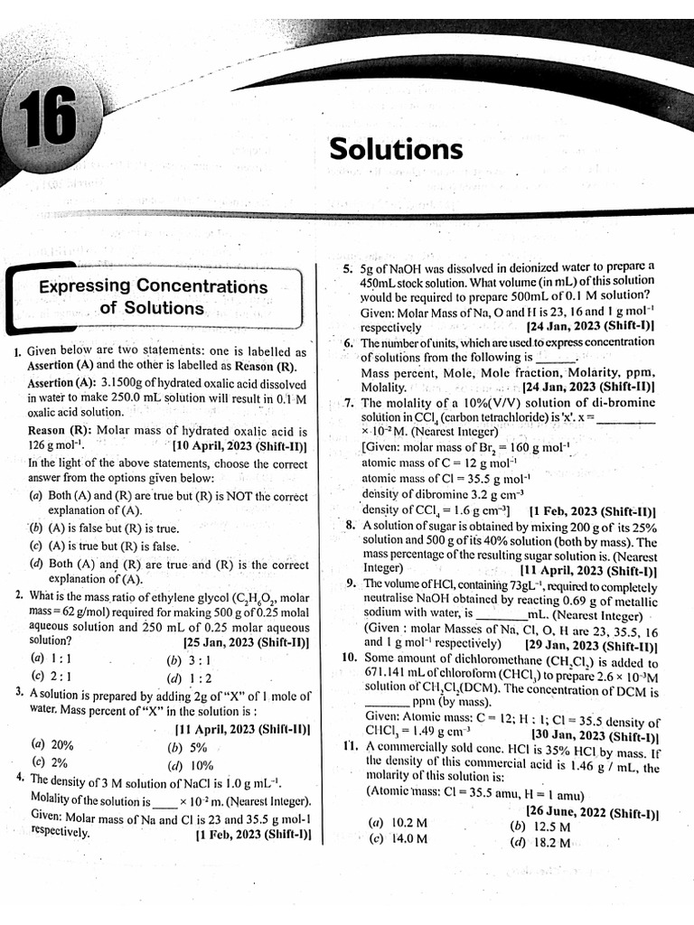 Liquid Solutions | PDF