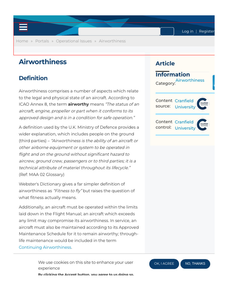 Airworthiness Skybrary Aviation Safety Pdf