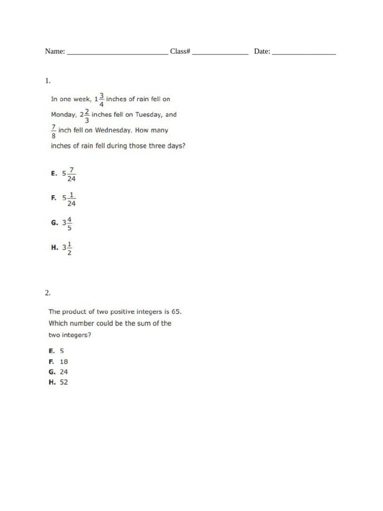 Sifat Mahmud - SHSAT Questions - Integers | PDF
