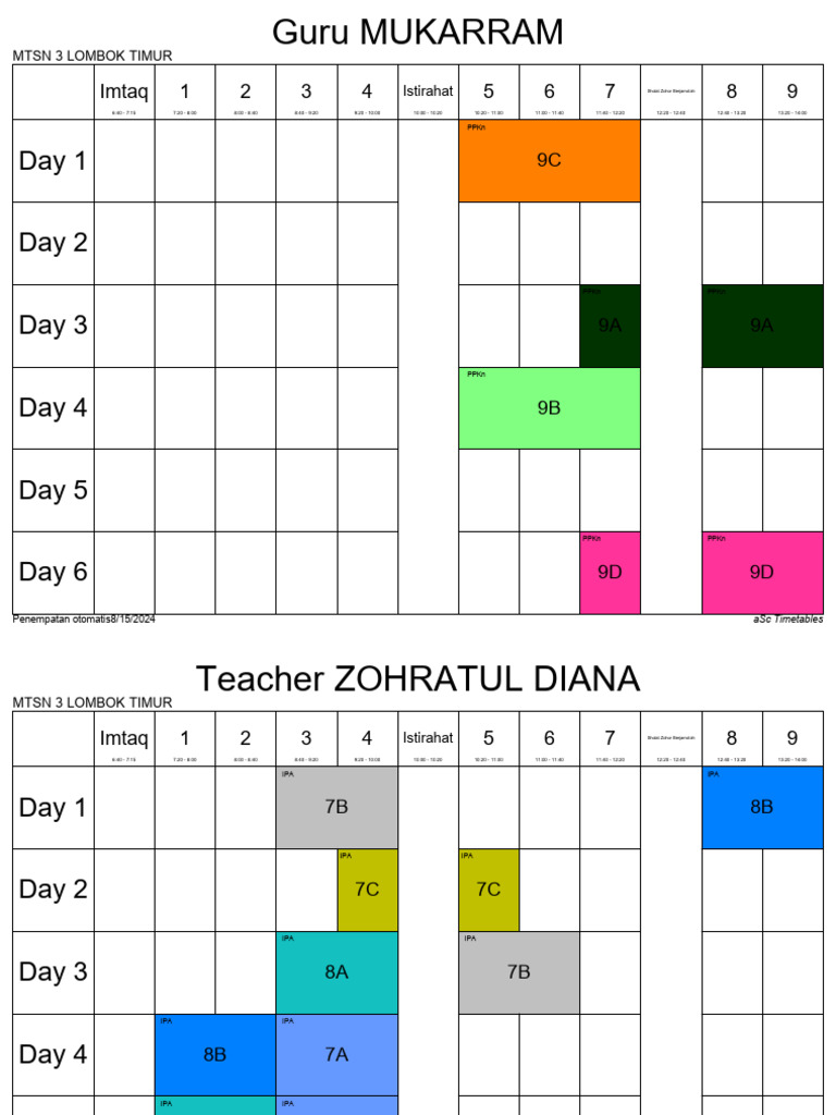 Jadwal Baru Perguru Okeeeee 2024 | PDF