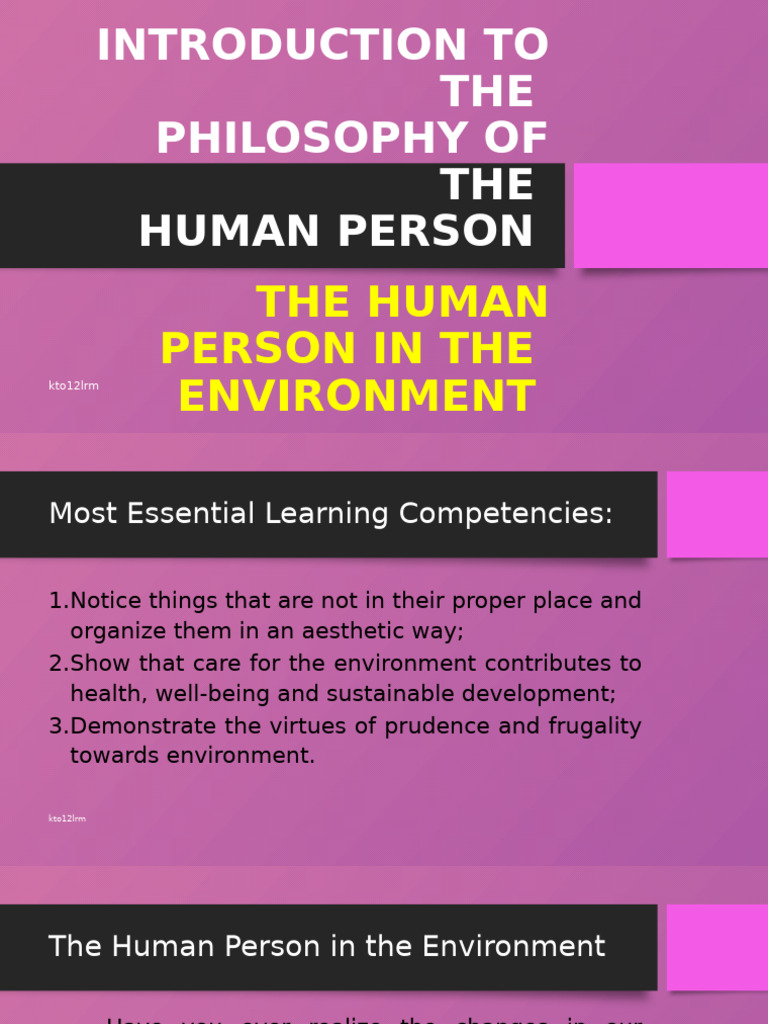 The Human Person in The Environment | PDF