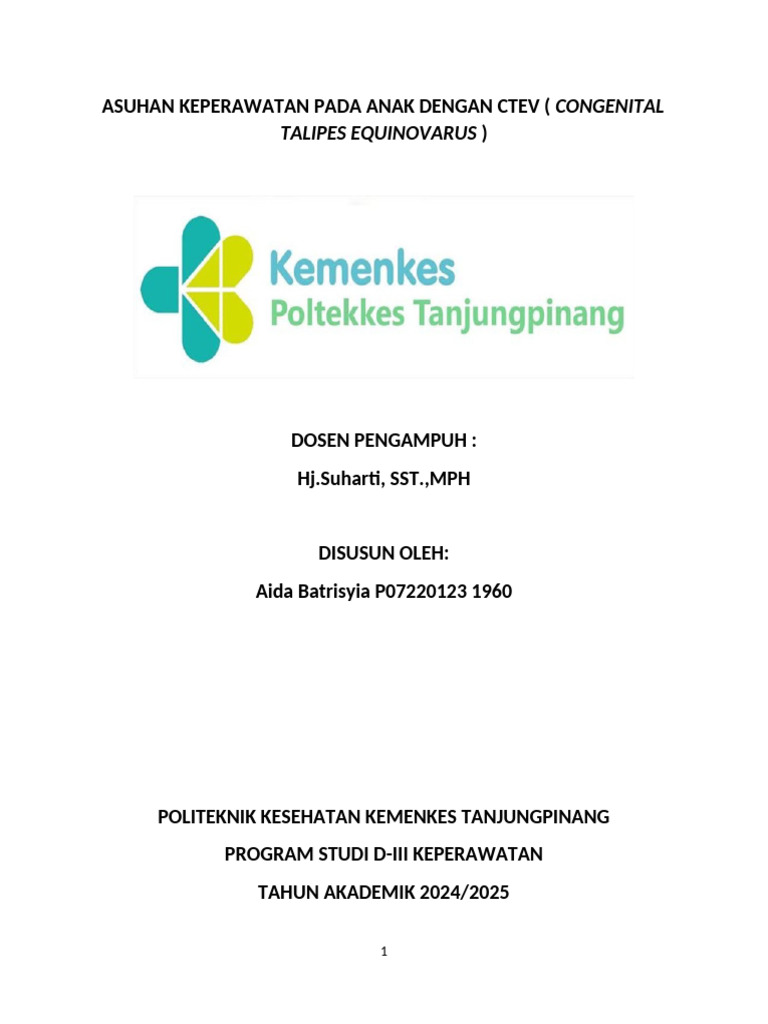 Keperawatan Anak CTEV | PDF