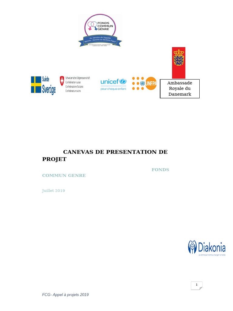 Canevas de Presentation de Projet FCG 2019 VF | PDF
