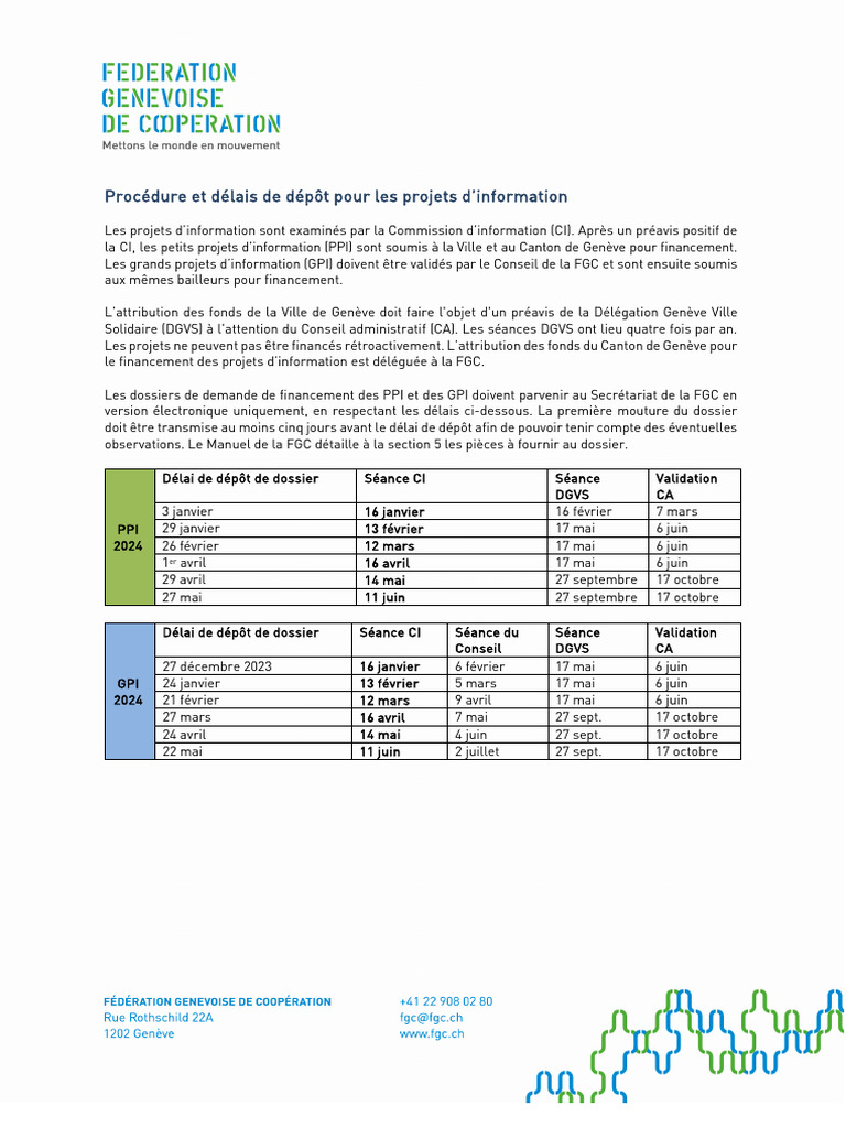 Procedure Et Delais Projets Dinfo 2024 0 | PDF