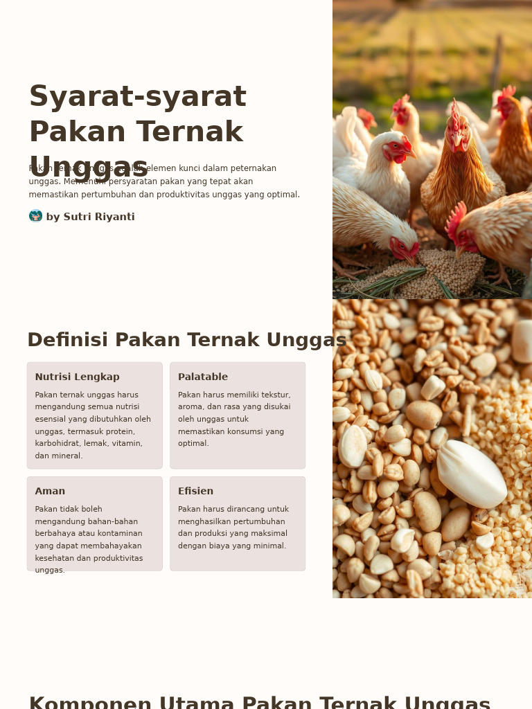 Syarat Syarat Pakan Ternak Unggas | PDF