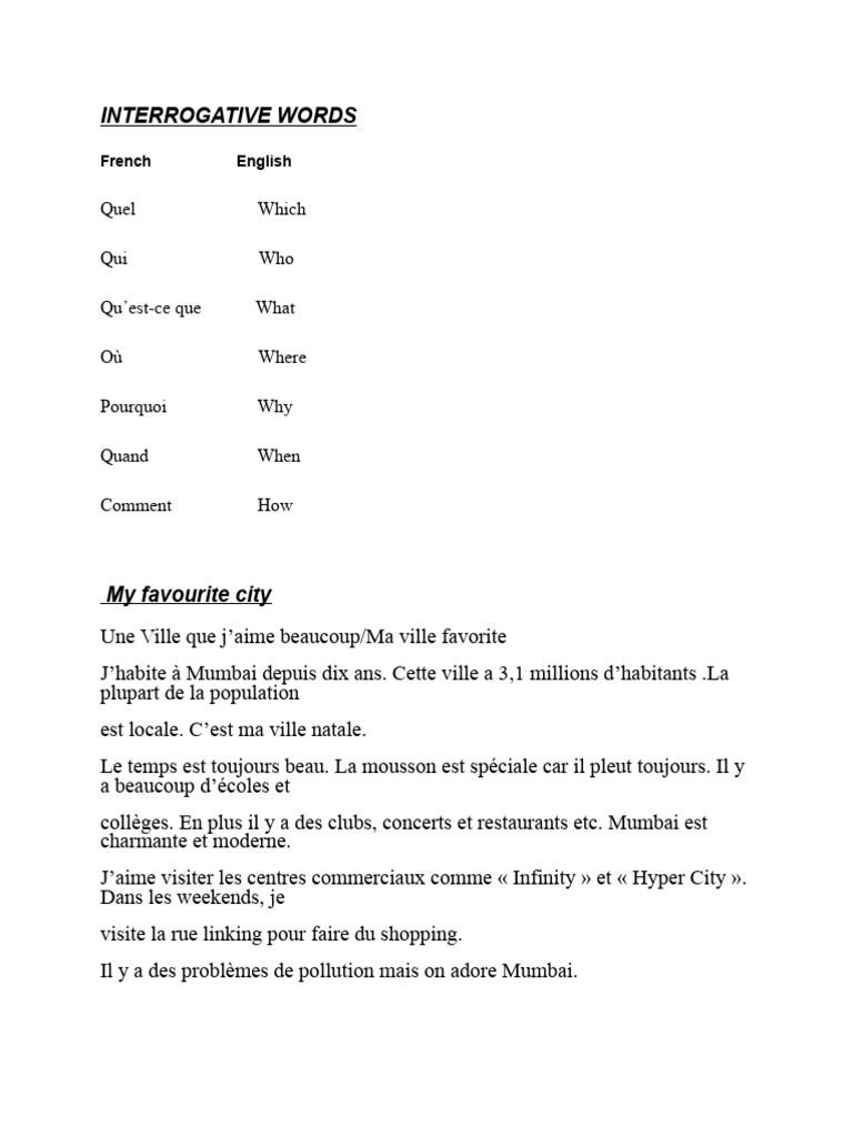 French Revision | PDF