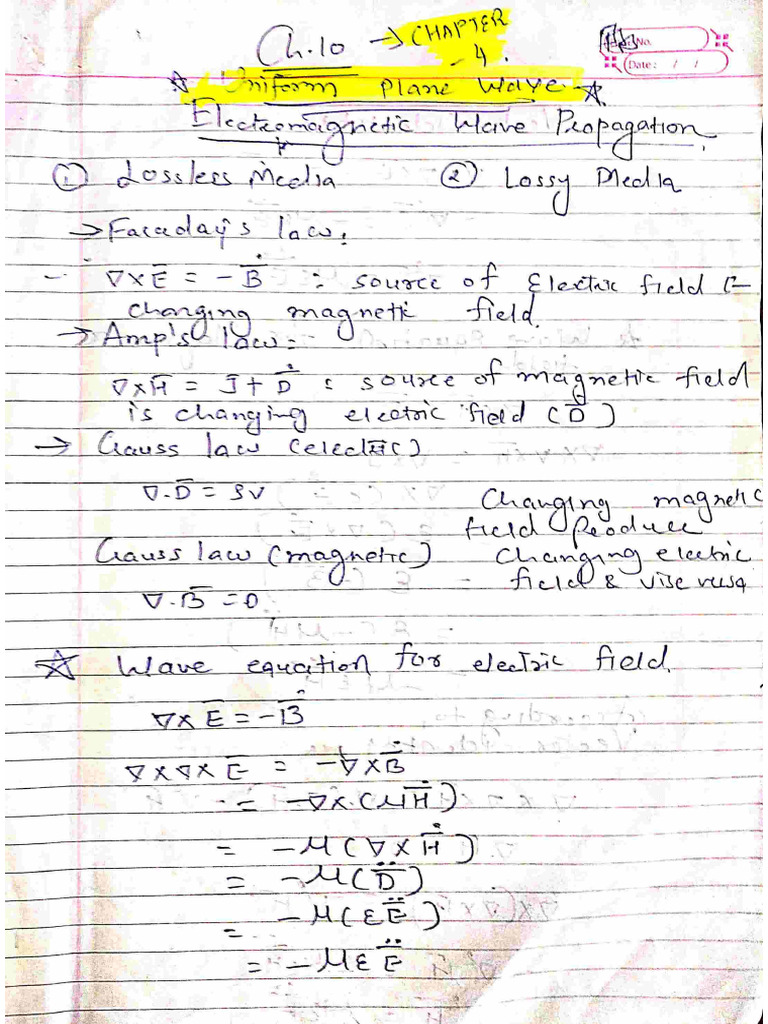 Electromagnetic Theory Uniform Wave Propagation | PDF