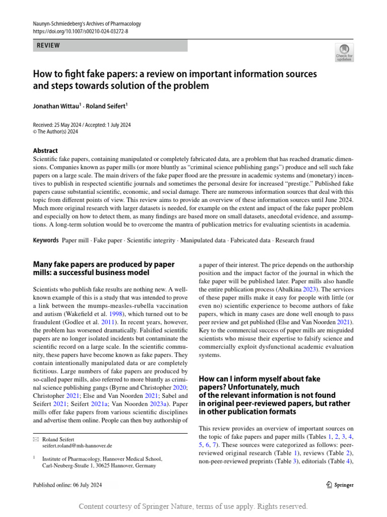 How To Fight Fake Papers A Review On Important Inf | PDF