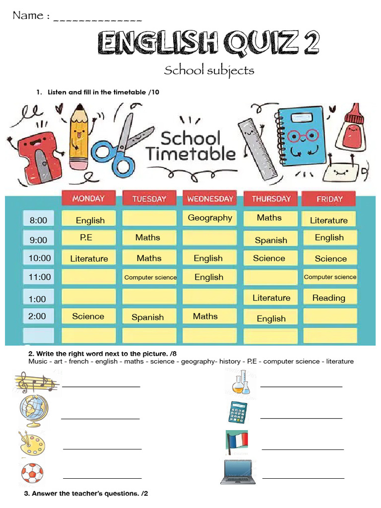 English Quiz 2 | PDF
