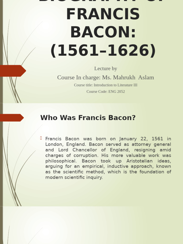 Biography of Fracis Bacon | PDF