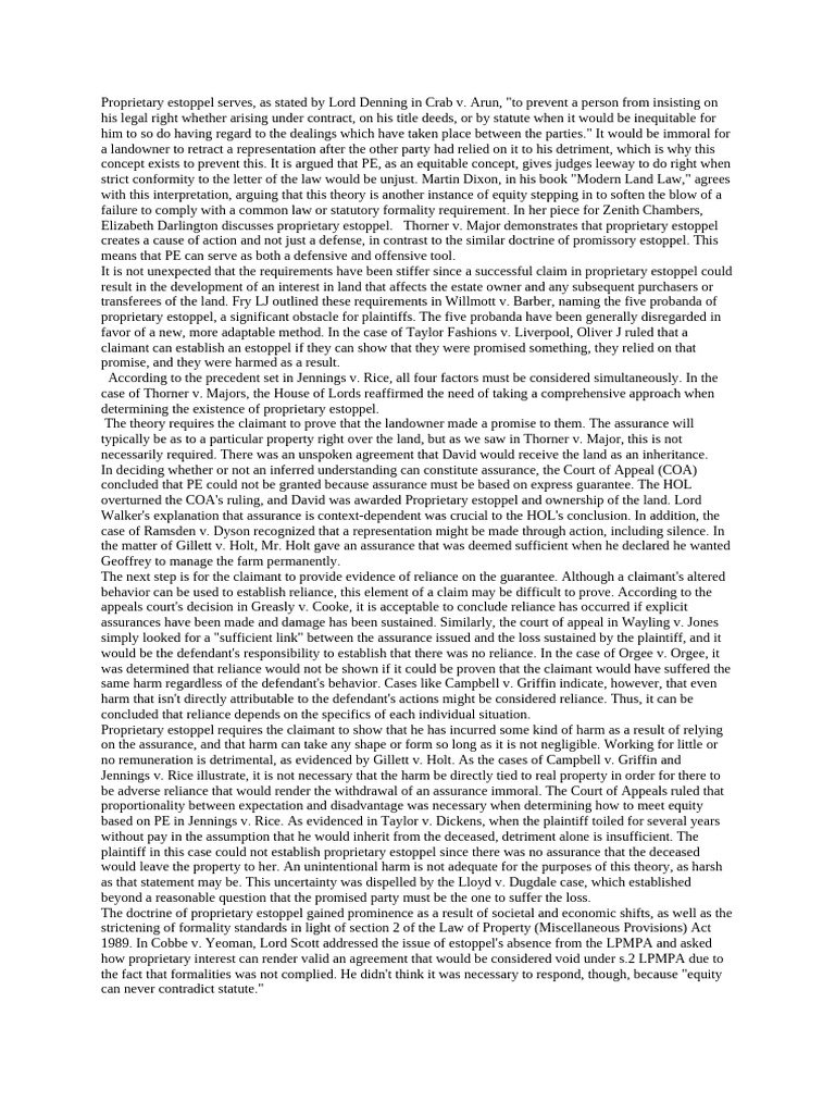 Proprietary-Estoppel-Grade-B P | PDF