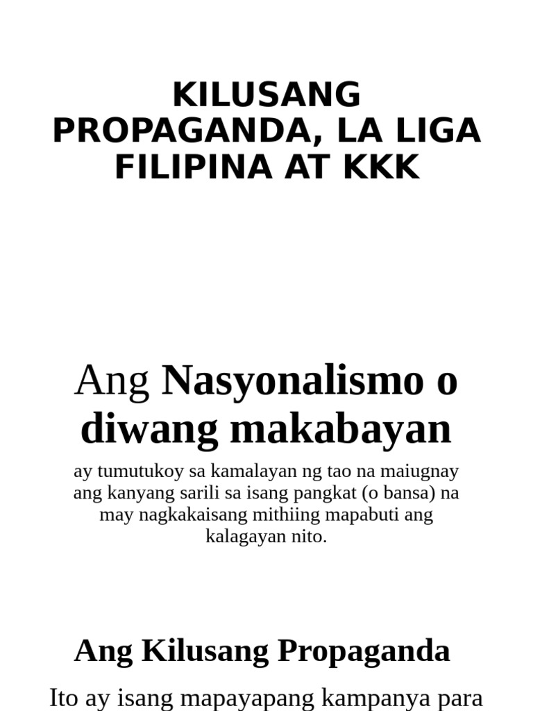 Kilusang Propaganda, La Liga Filipina at KKK | PDF