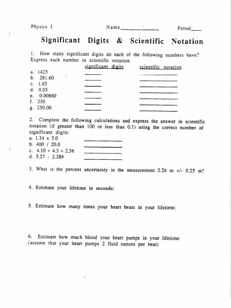 Sig Digits Sci Not. | PDF