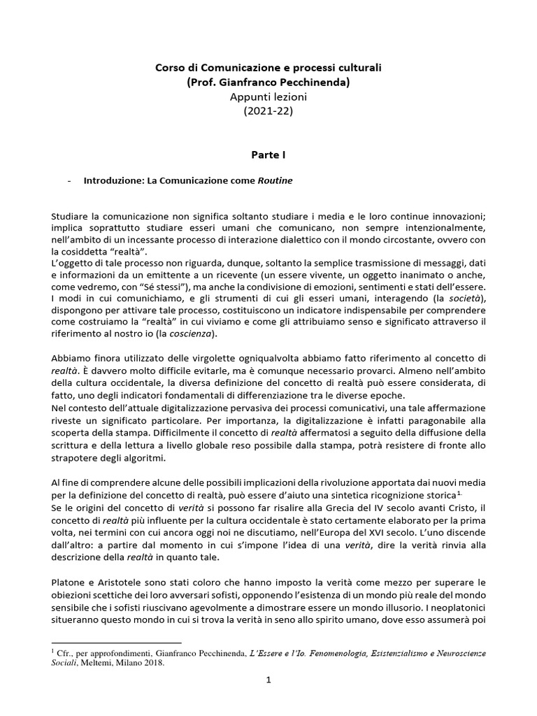 Pecchinenda Appunti Parte1-2 | PDF