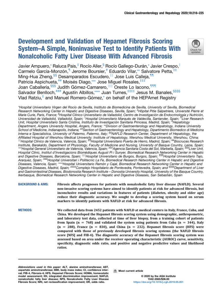 [CGH]# Development and Validation of Hepamet Fibrosis Scoring System–A ...