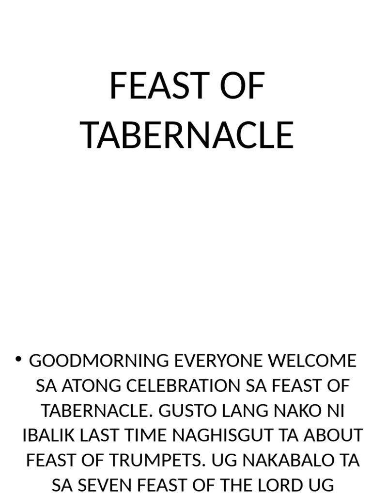 Feast of Tabernacle | PDF