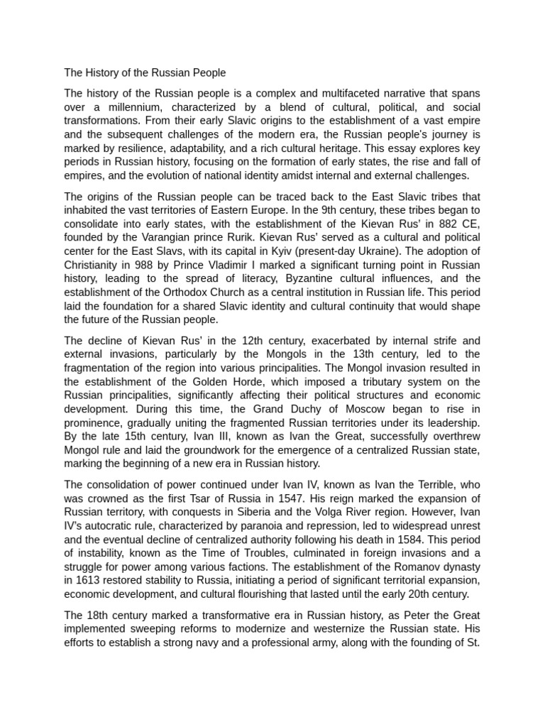History of The Russian People | PDF