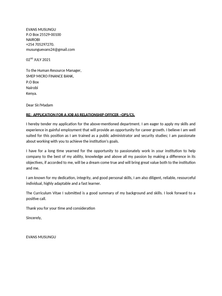 cover letter 2021 | PDF