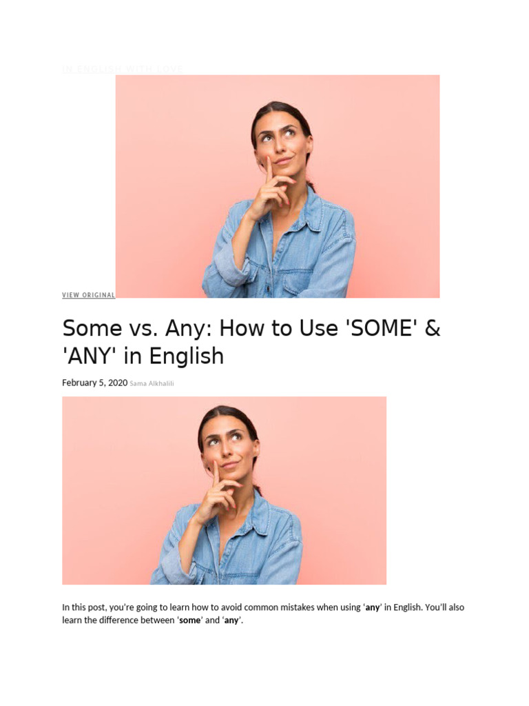 Some vs. Any | PDF