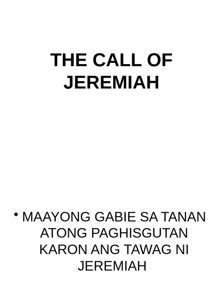 The Call of Jeremiah | PDF