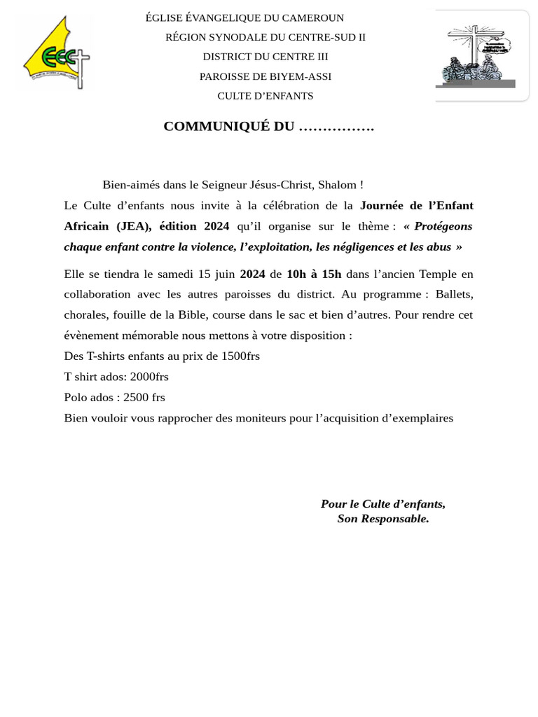 Communiqué JEA 2024 | PDF