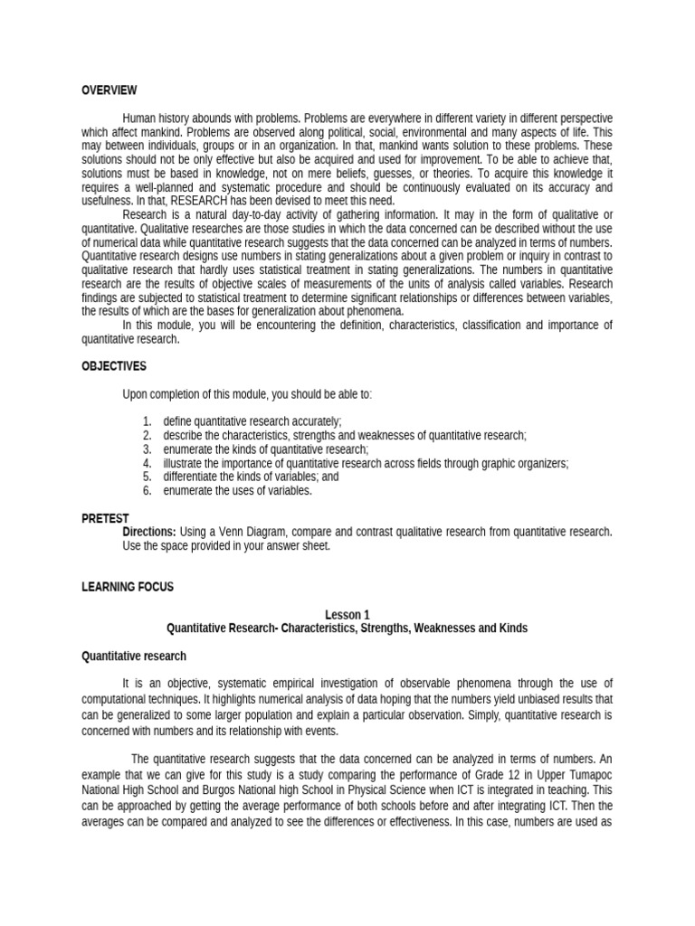 Understanding Quantitative Research Basics | PDF | Quantitative Research | Statistics