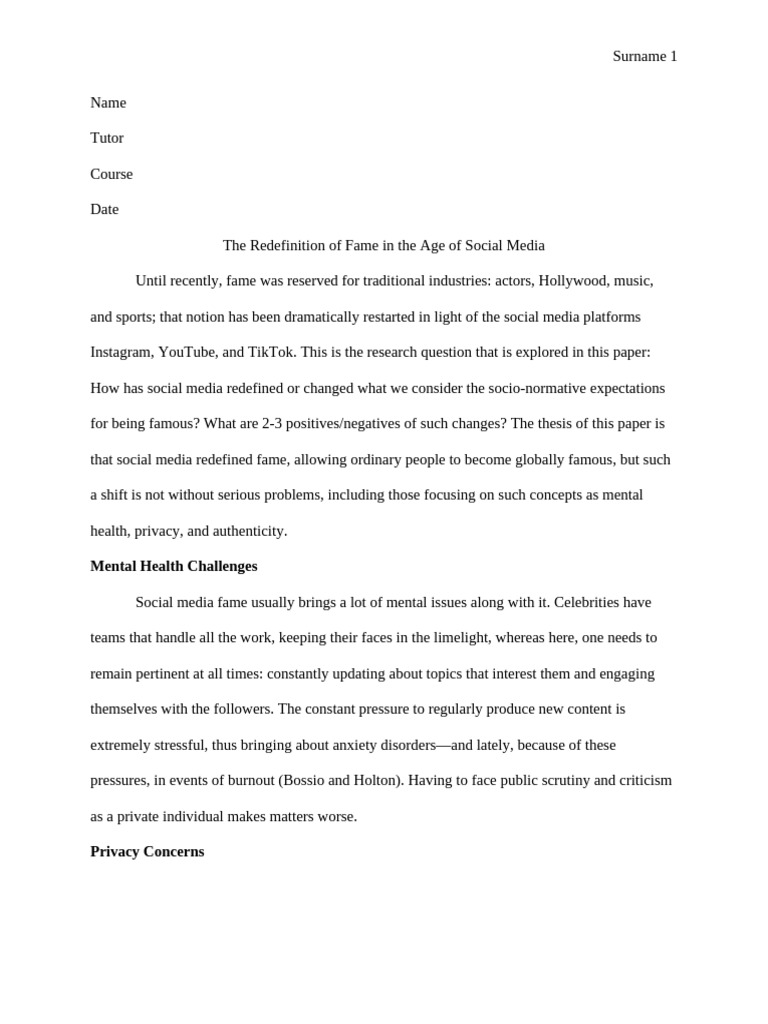 The Redefinition of Fame in The Age of Social Media | PDF