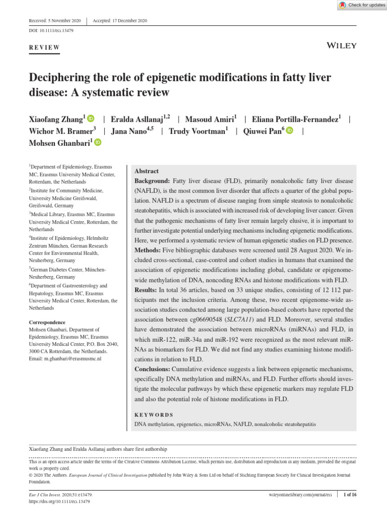 (Eur J Cli Inv) Deciphering The Role of Epigenetic Modifications in ...