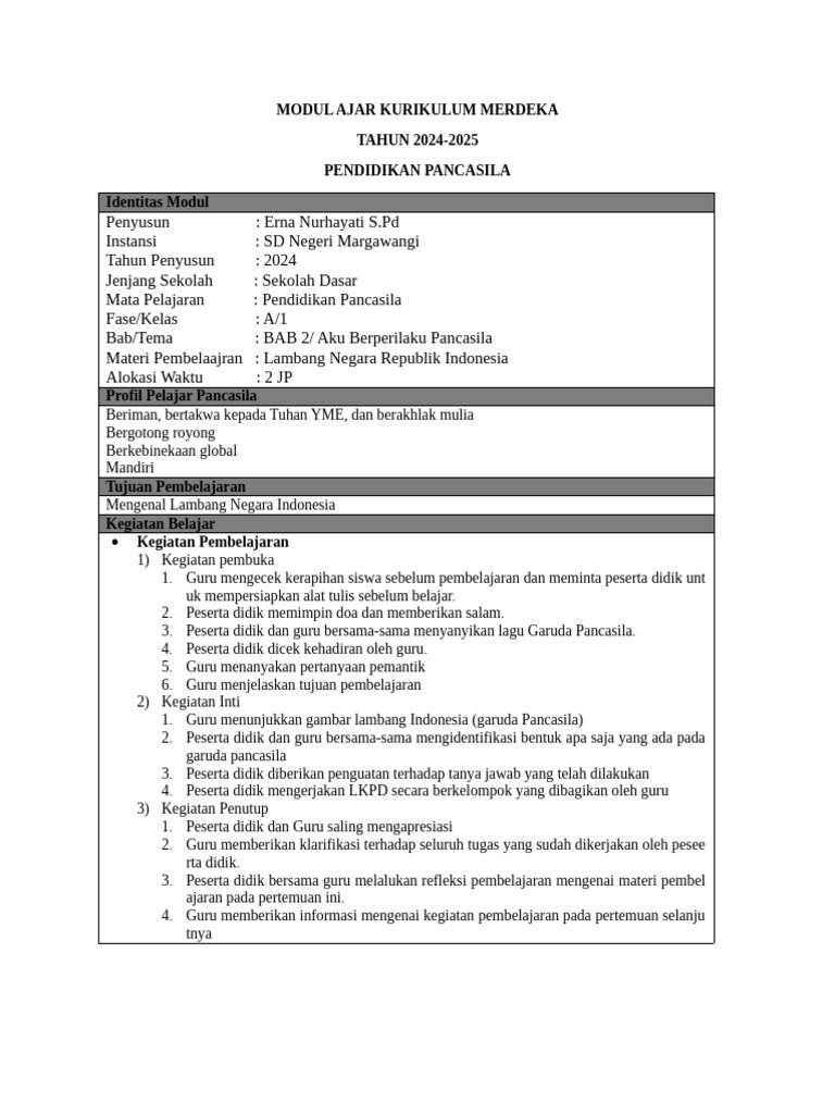 MODUL AJAR Praktek | PDF