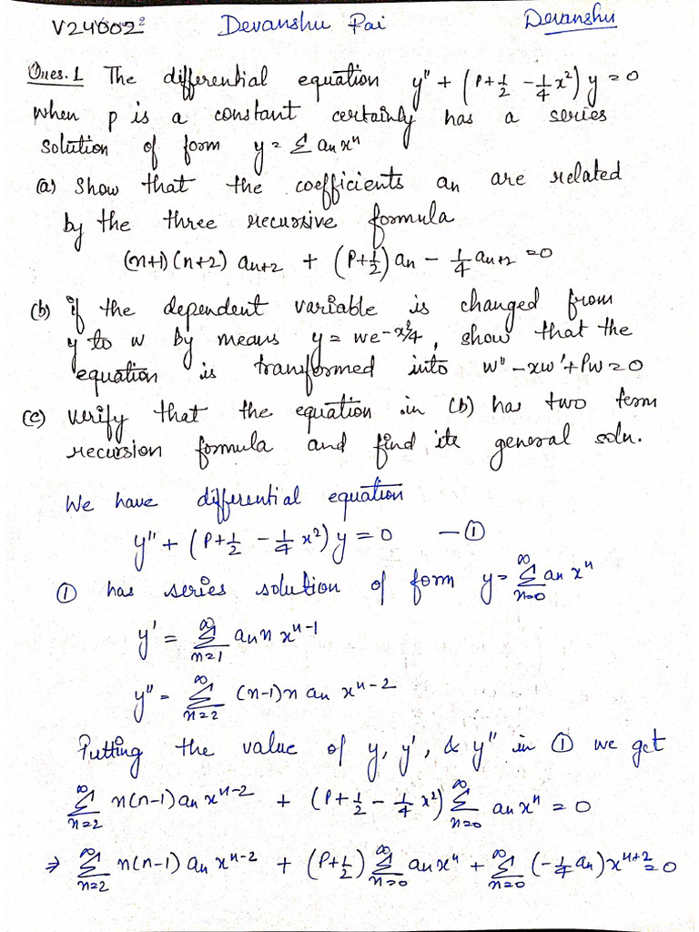 Ode Assignment Devanshu | PDF