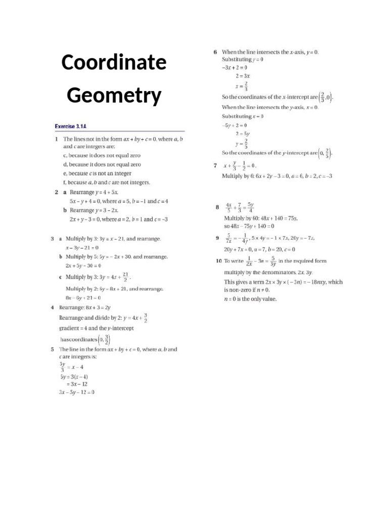 co-ordinate geometry collins solution | PDF