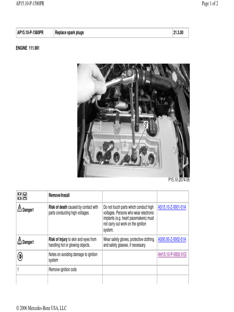 M111 Replace spark plugs | PDF