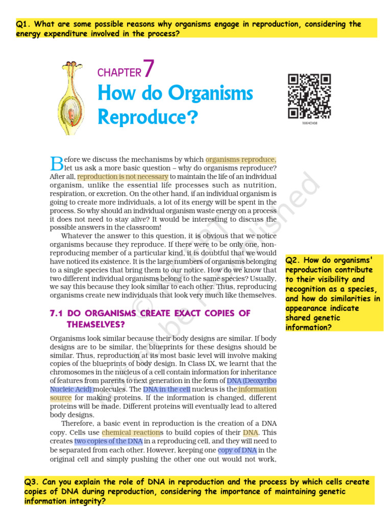 How Do Organisms Reproduce NCERT Hack (Prashant Kirad) | PDF