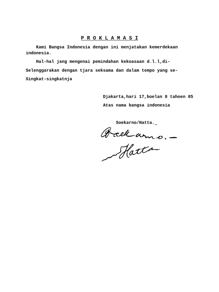 Proklamasi Kemerdekaan Indonesia 1945 | PDF