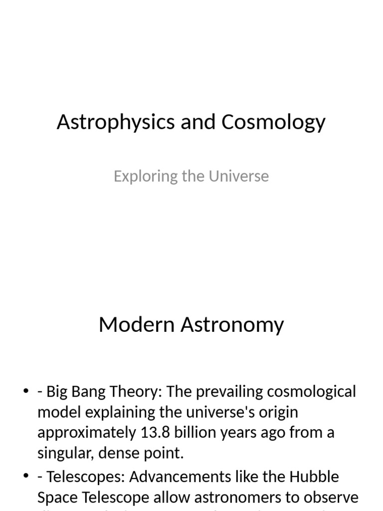 Astrophysics Cosmology Presentation | PDF