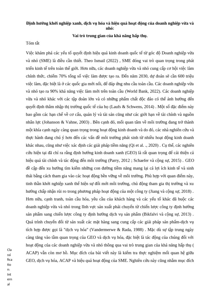 Bui Manh Sang - Conference Proposal | PDF | Vietnam | Business