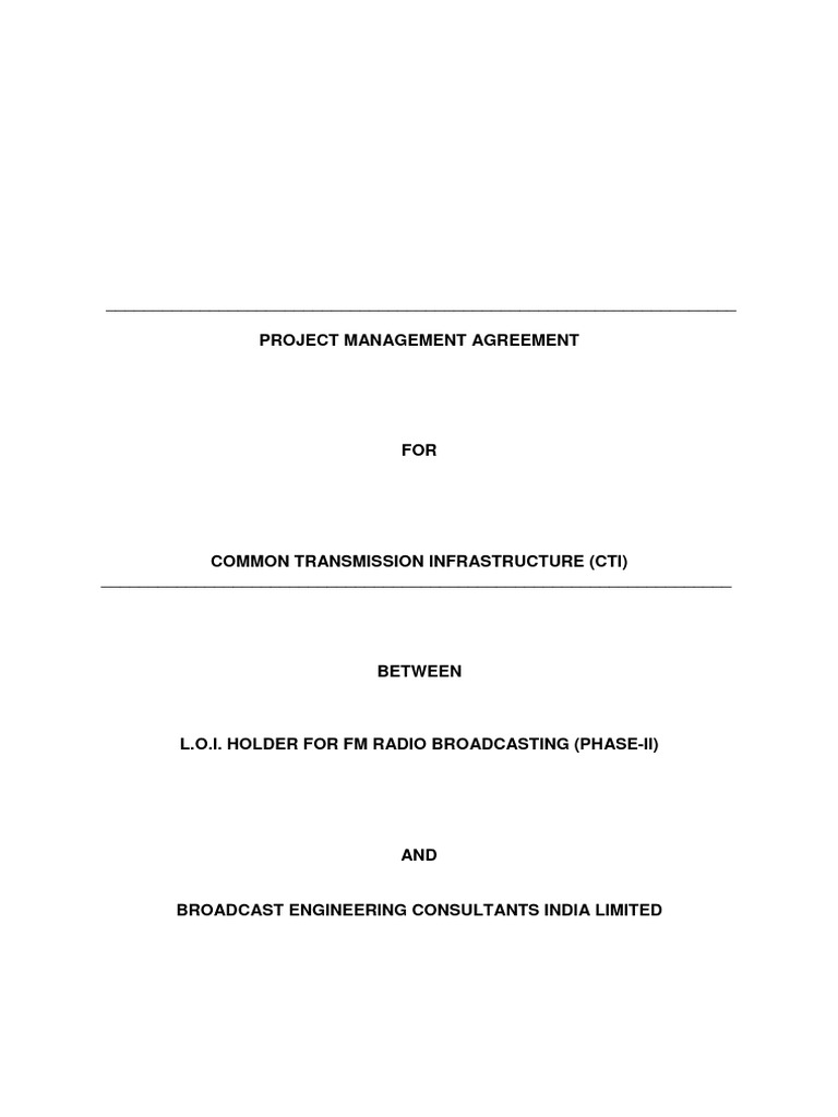 Formal Project Management Agreement Sample | PDF