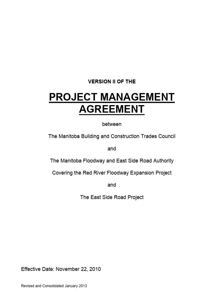 Sample Project Management Agreement Template | PDF