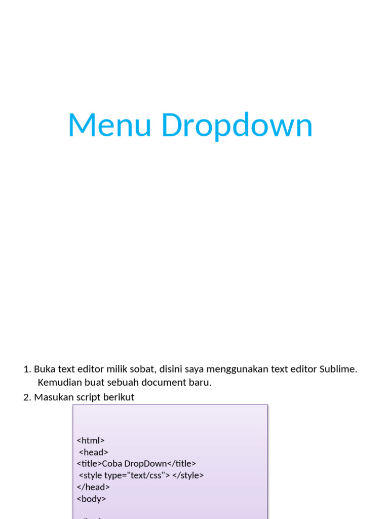 Menu Dropdown | PDF