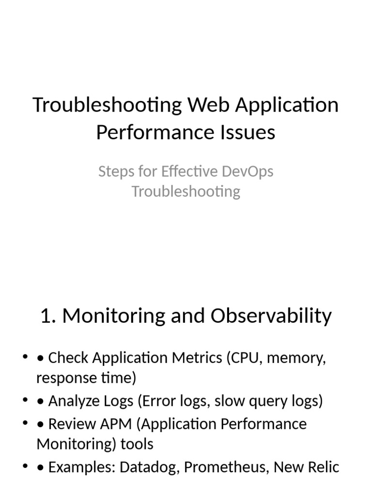 Troubleshooting_Web_Application_Performance_Issues | PDF