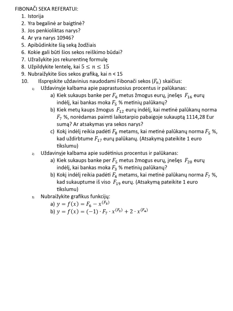 Referatui (Uzduotys) | PDF